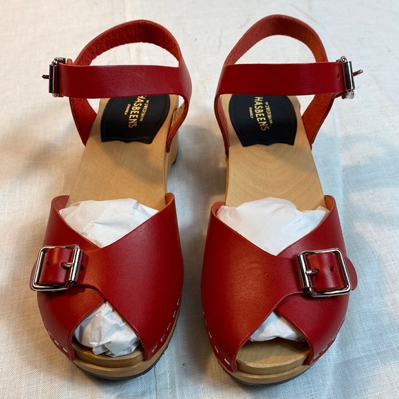 Shoes | Swedish Hasbeens Pia Debutant Womensgirls Red Shoes Size 45 New ...